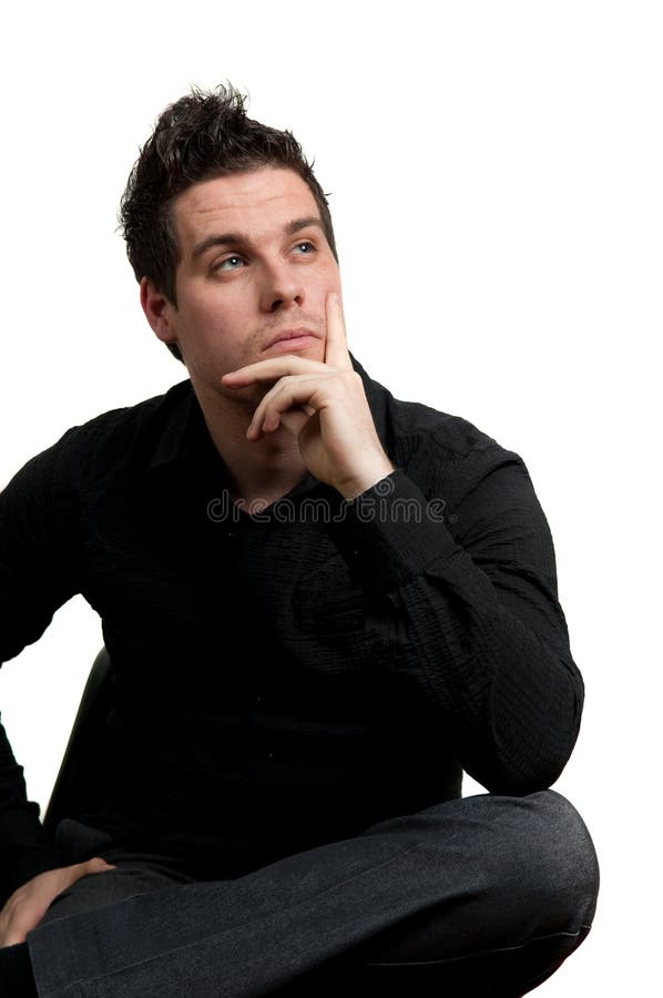 Thinking man stock photo. Image of healthy, planning - 14225050