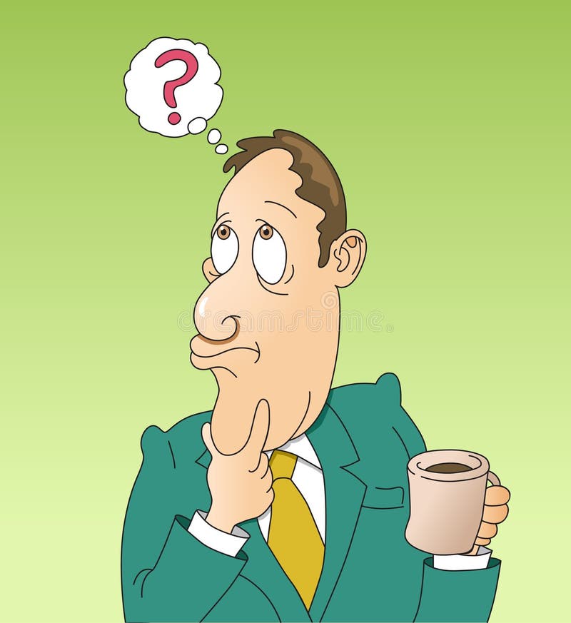 Thinking Man stock vector. Illustration of thinking, cartoon - 14699162