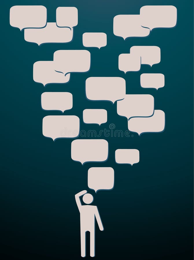 Thinking man stock vector. Illustration of communication - 16763379