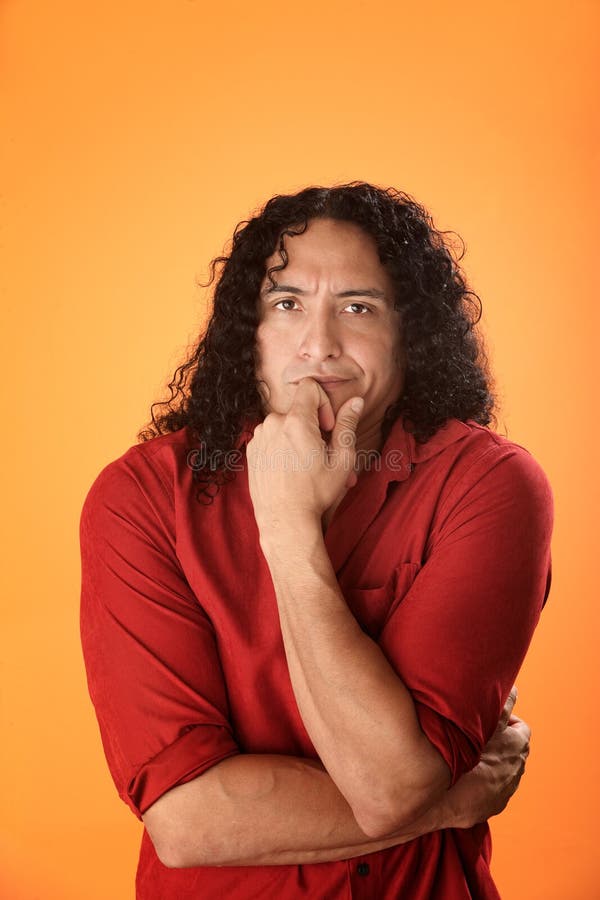 A Thinking Man stock photo. Image of latino, orange, sense - 17433006