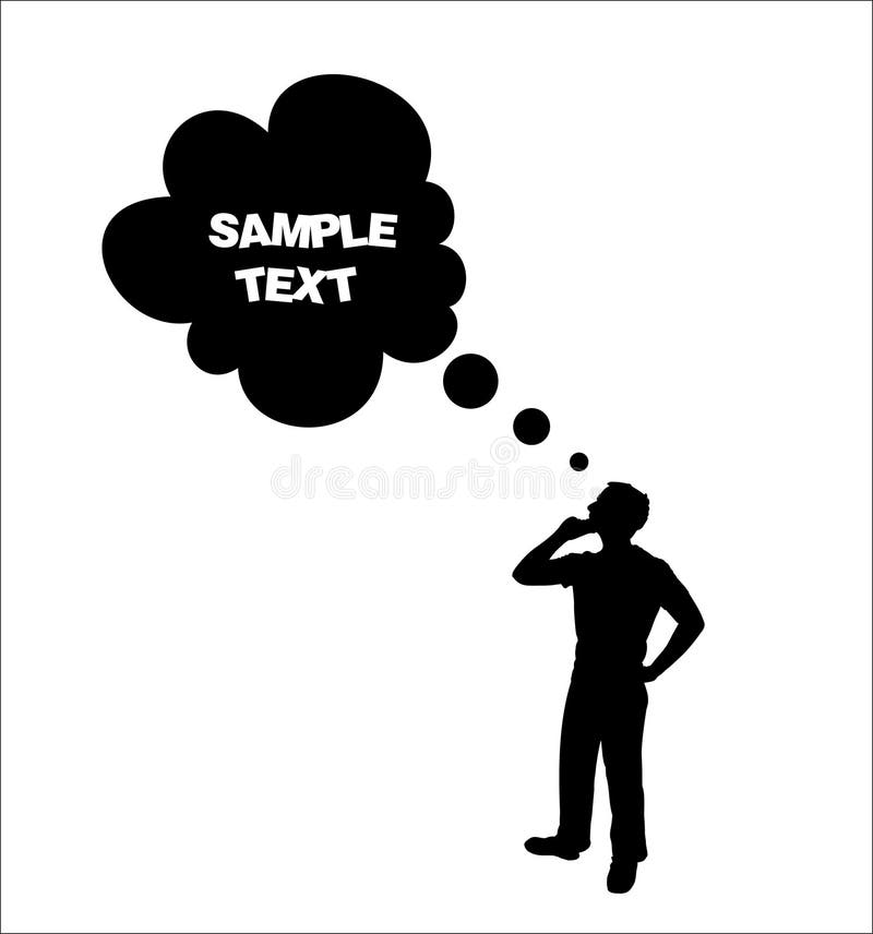 Thinking man stock vector. Illustration of people, black - 18509419