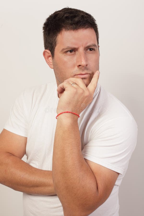 Thinking man stock image. Image of face, thinker, caucasian - 21646497