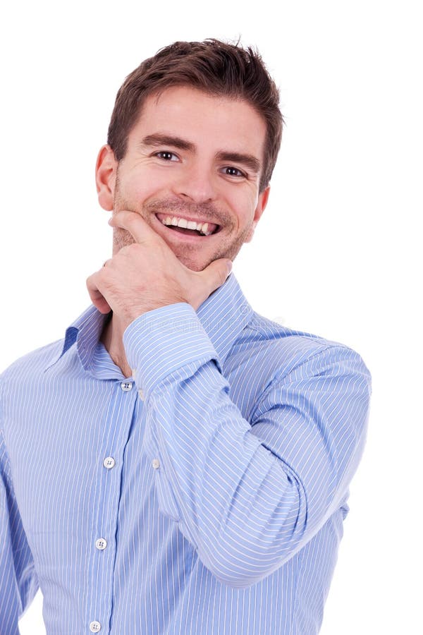 Portrait of the Thinking Man Looking Up. Stock Photo - Image of adult ...