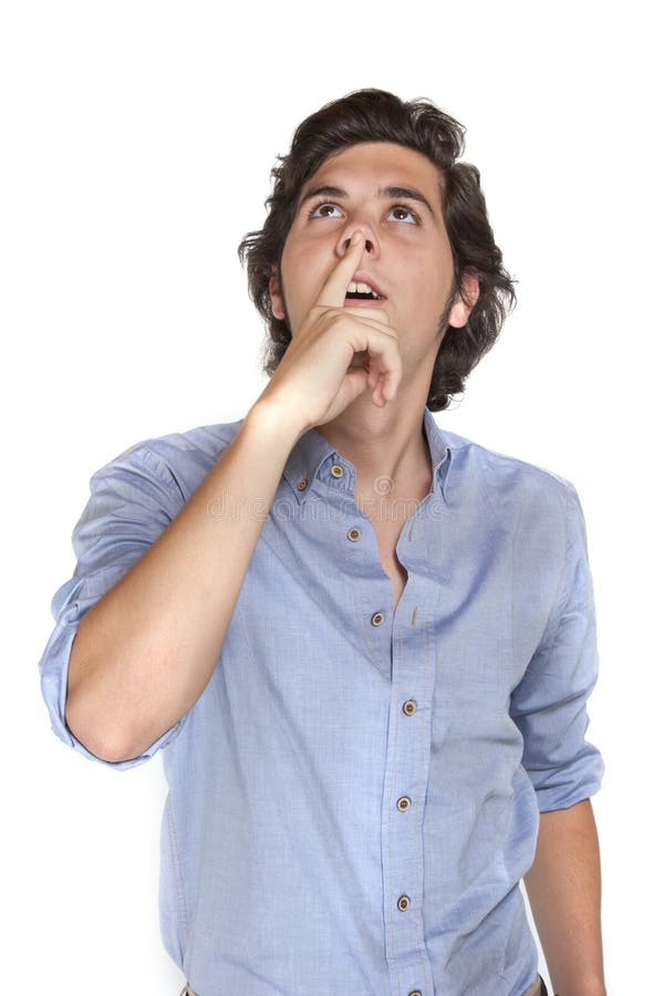 Thinking man stock image. Image of male, isolated, natural - 26566993