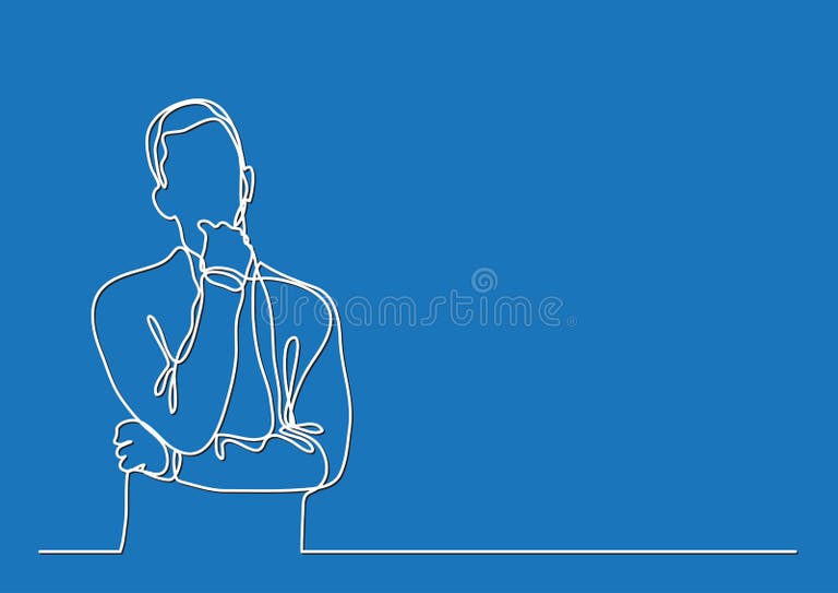 Man Thinking Man Continuous Line Drawing Stock Illustrations – 1,032 ...