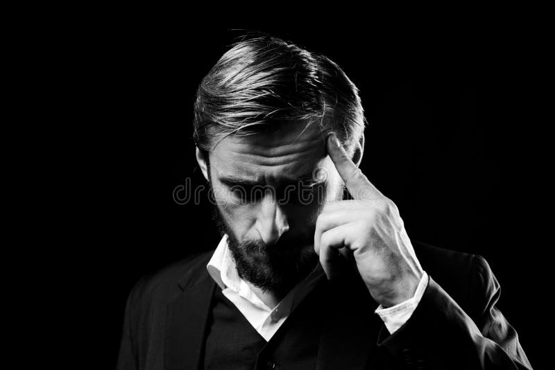 Thinking Man. Handsome Guy with Confident Face. Emotions Faces Stock ...