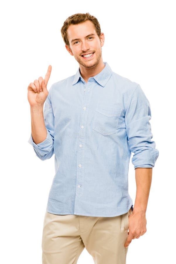 Thinking Man Has Idea Portrait on a White Background Stock Photo ...