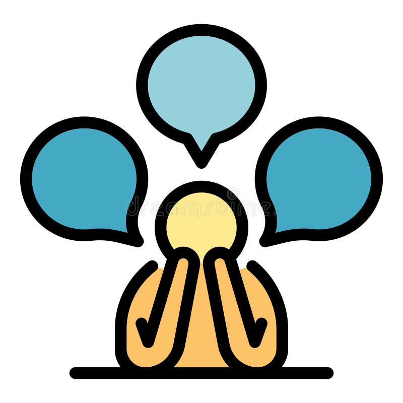 Thinking Man Icon Color Outline Vector Stock Vector - Illustration of ...