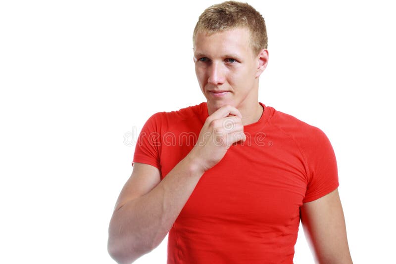Thinking man stock photo. Image of human, contemplating - 31959000