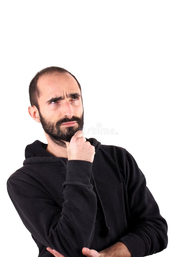 Thinking man stock photo. Image of head, face, handsome - 49529128