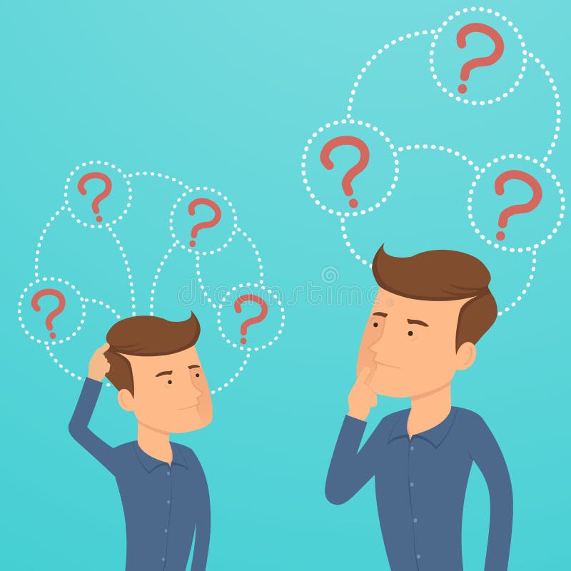 Thinking Man with a Question Mark. Business Thinking Stock Vector ... Thinking Man with a Question Mark. Business Thinking Stock Vector ...