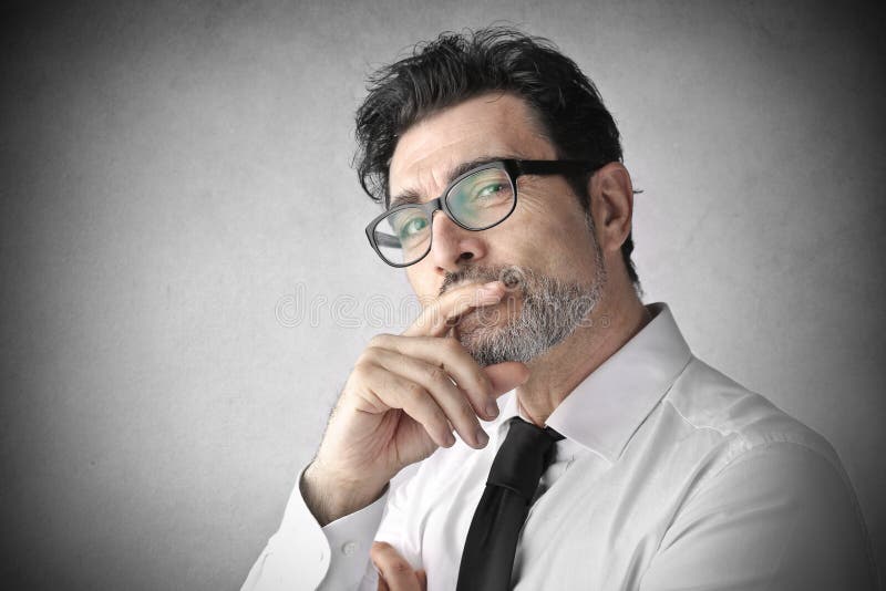 Thinking man stock image. Image of reasoning, copyspace - 30079733