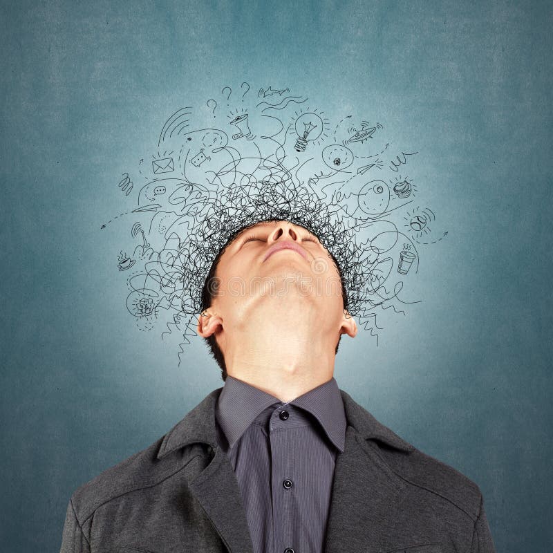 Thinking Man stock image. Image of overhead, male, lightbulb - 76226925