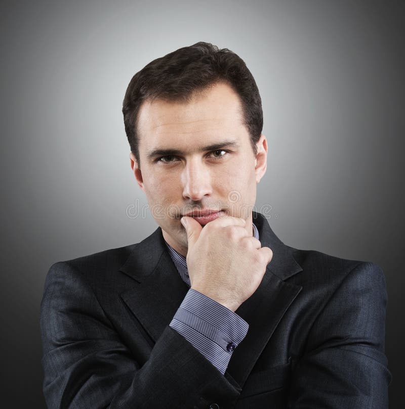 Thinking man stock photo. Image of adult, executive, calm - 54813290