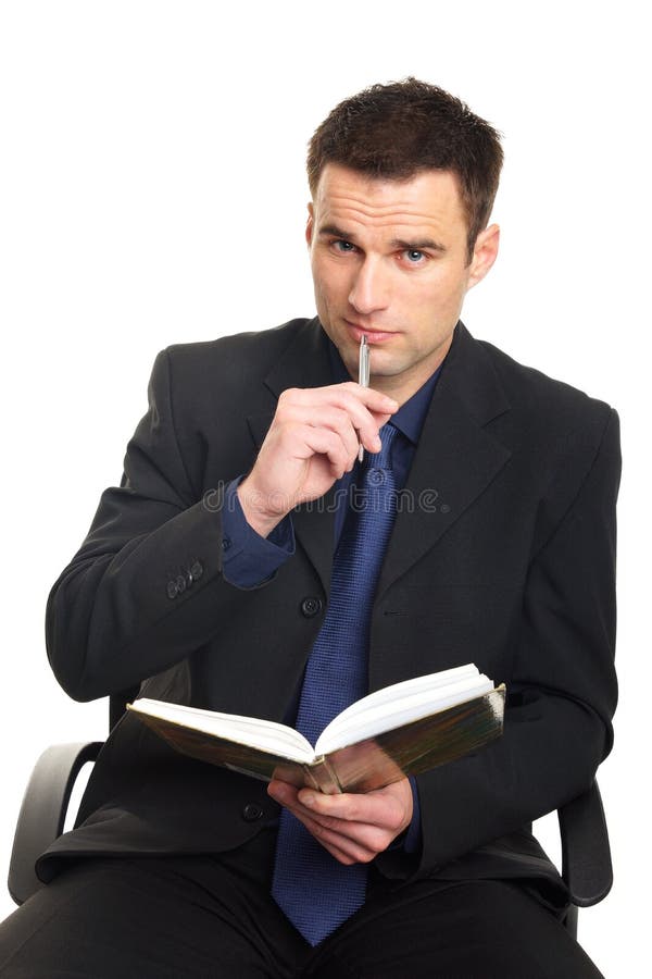 Thinking Sitting Man At Shirt Stock Image - Image of caucasian, model ...