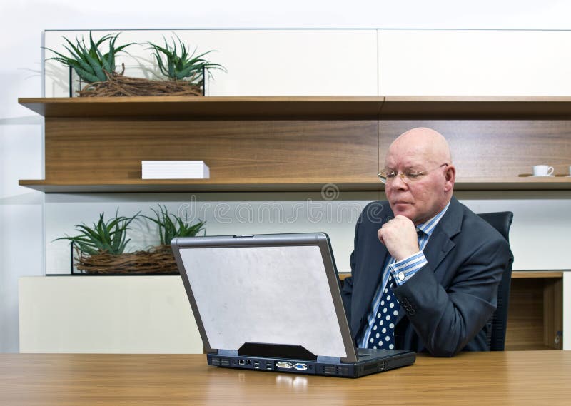 Thinking manager stock image. Image of stylish, laptop - 13091697