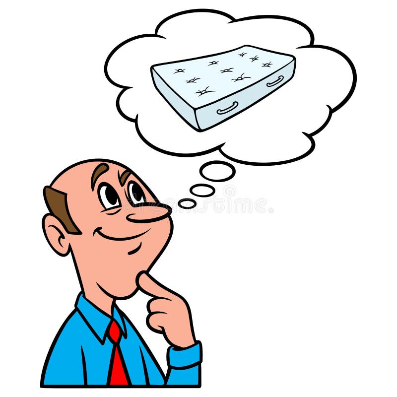 Thinking about a Mattress stock vector. Illustration of ideas - 183349322
