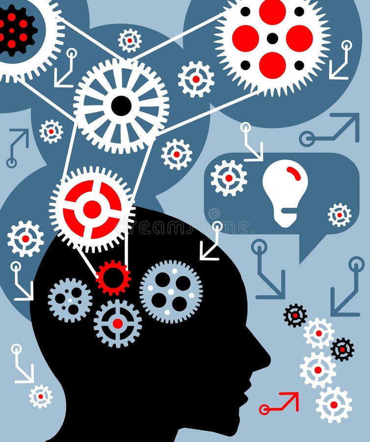Thinking brain stock illustration. Illustration of decide - 16992399