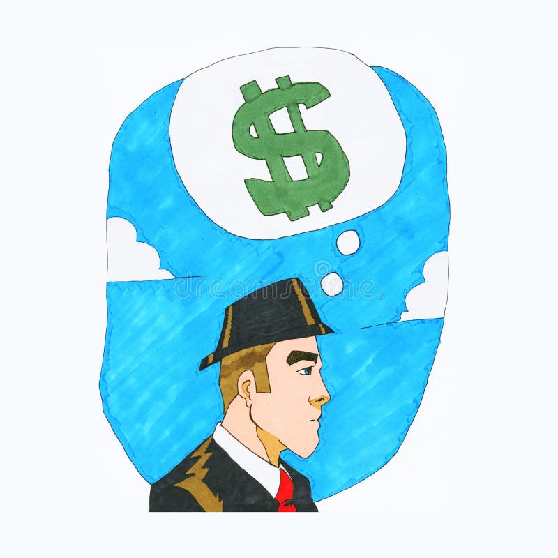 Thinking money stock illustration. Illustration of success - 3488583