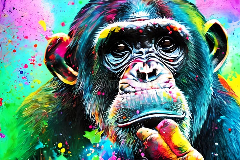 Thinking monkey stock illustration. Illustration of conceptual - 271052528