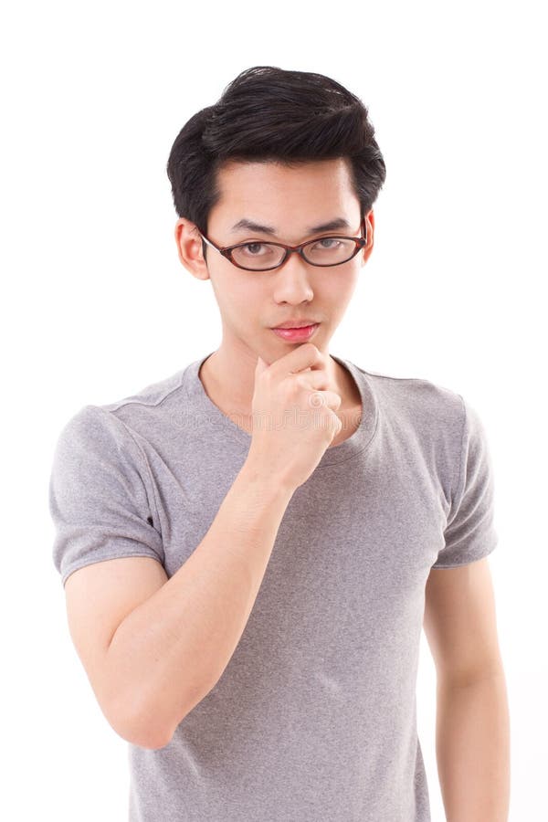 Happy Genius Smart Nerd Or Geek Man Giving Thumb Up Stock Photo - Image ...