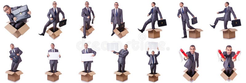 The Thinking Out of Box Concept Stock Image - Image of message, montage ...