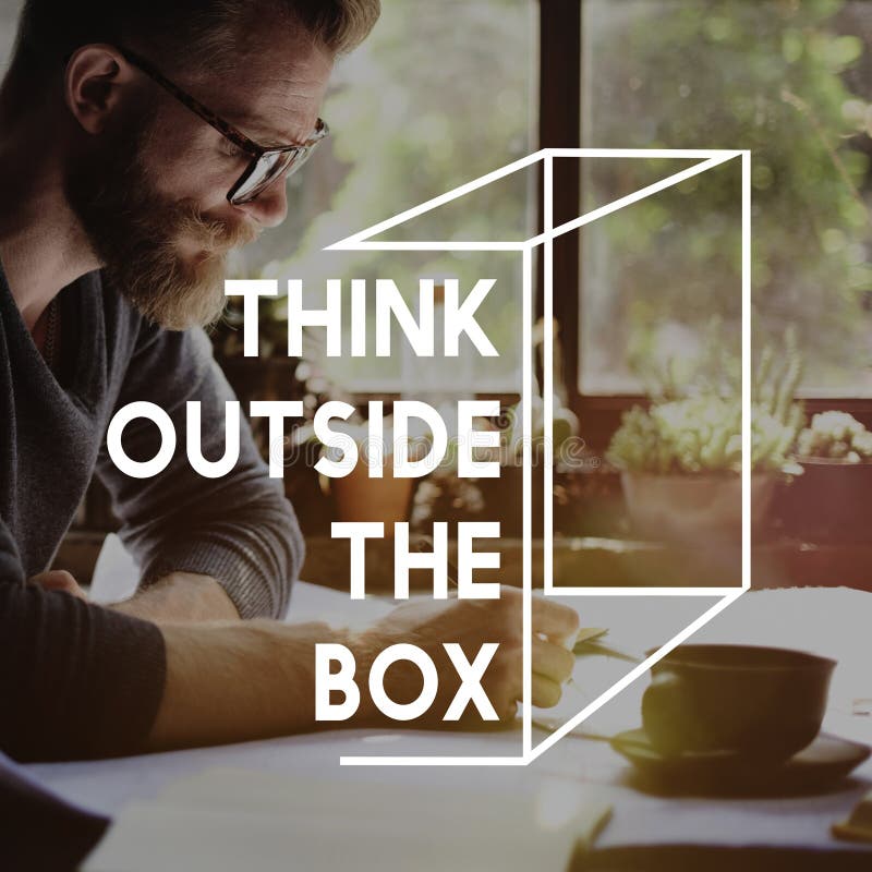 Thinking Out of the Box Concept Stock Image - Image of analysing ...