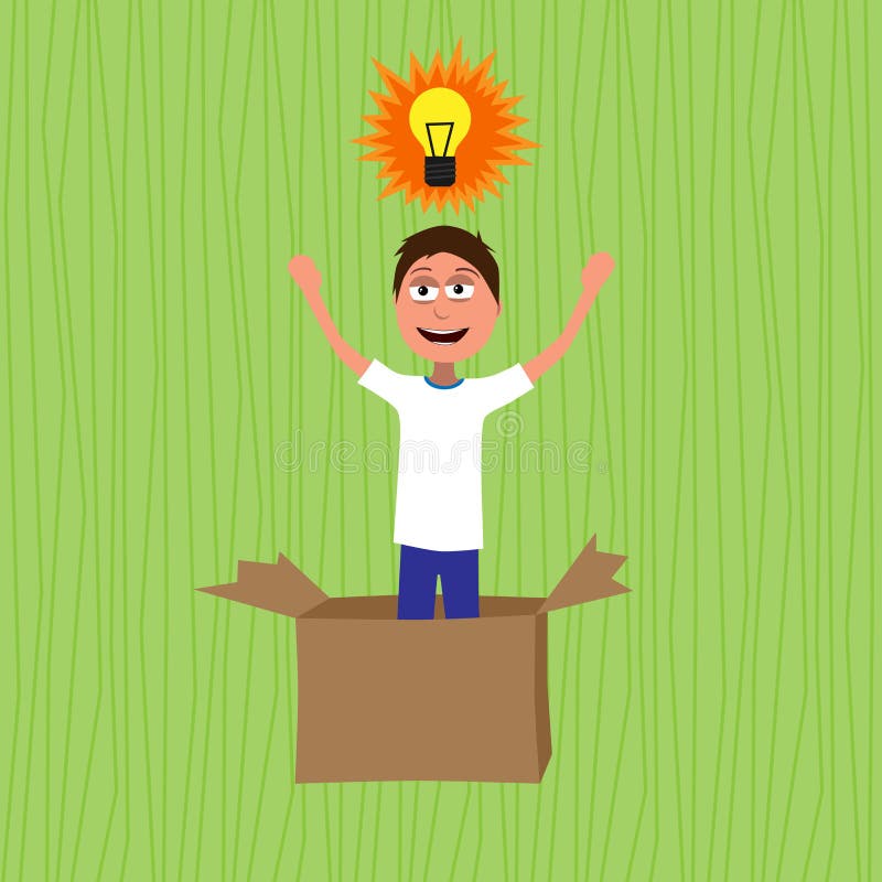 Thinking out of the box stock illustration. Illustration of design ...