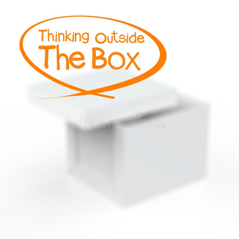 Thinking outside the box stock illustration. Illustration of innovative ...