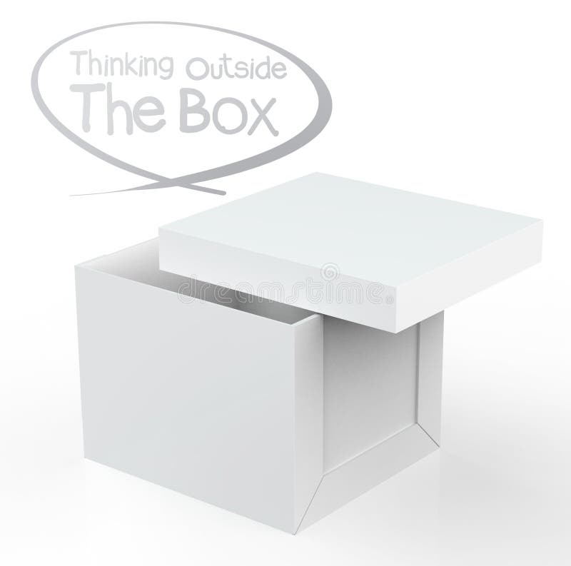 Thinking outside the box stock illustration. Illustration of blue ...