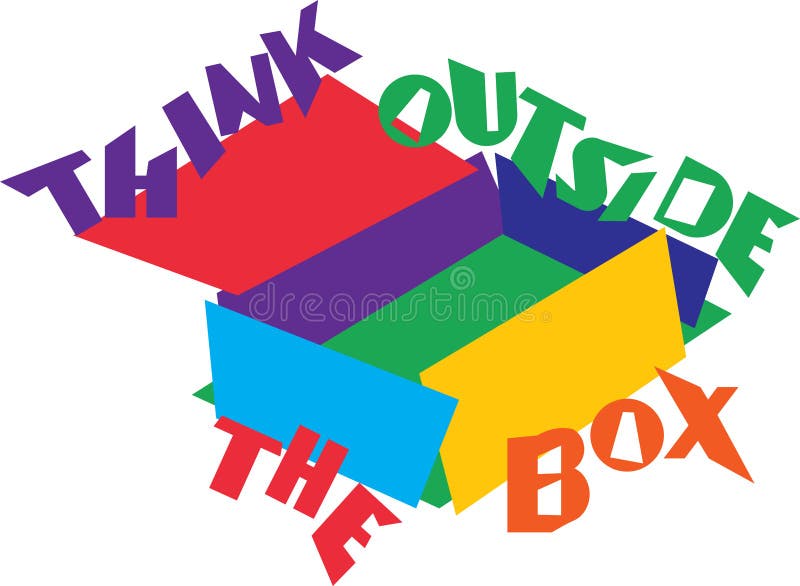 Think outside the Box stock illustration. Illustration of outside ...
