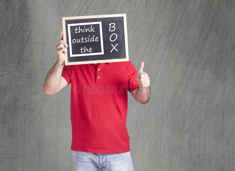 Thinking Outside the Box Concept Stock Image - Image of blackboard ...