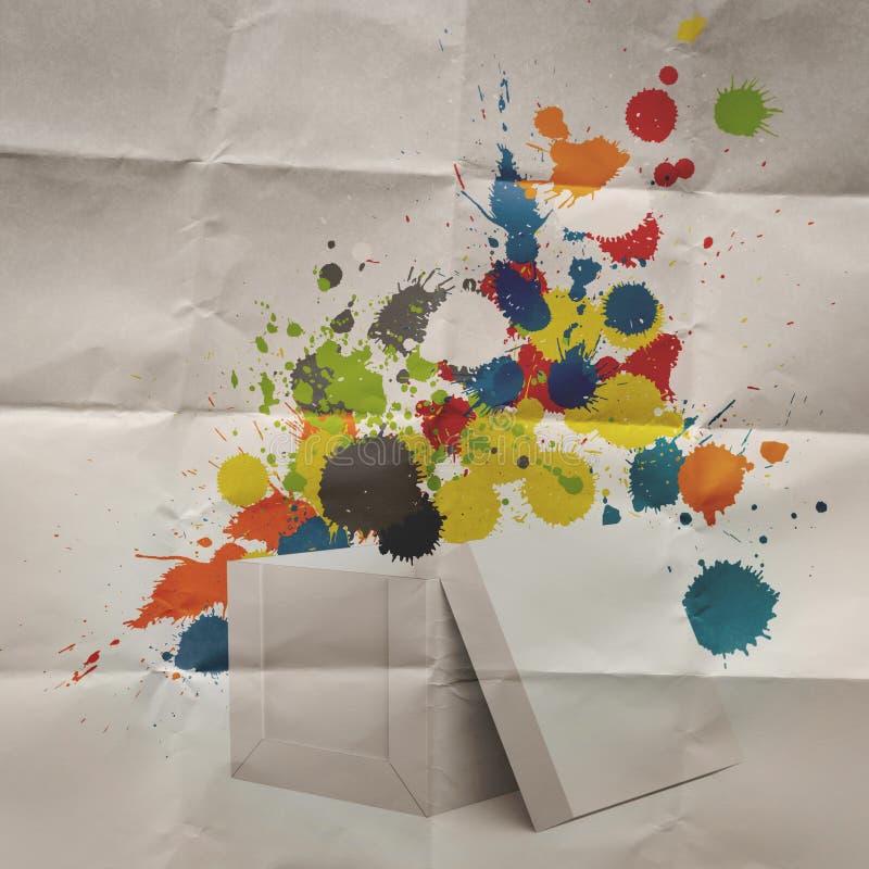 Thinking Outside Box Splash Colors Stock Illustrations – 32 Thinking ...