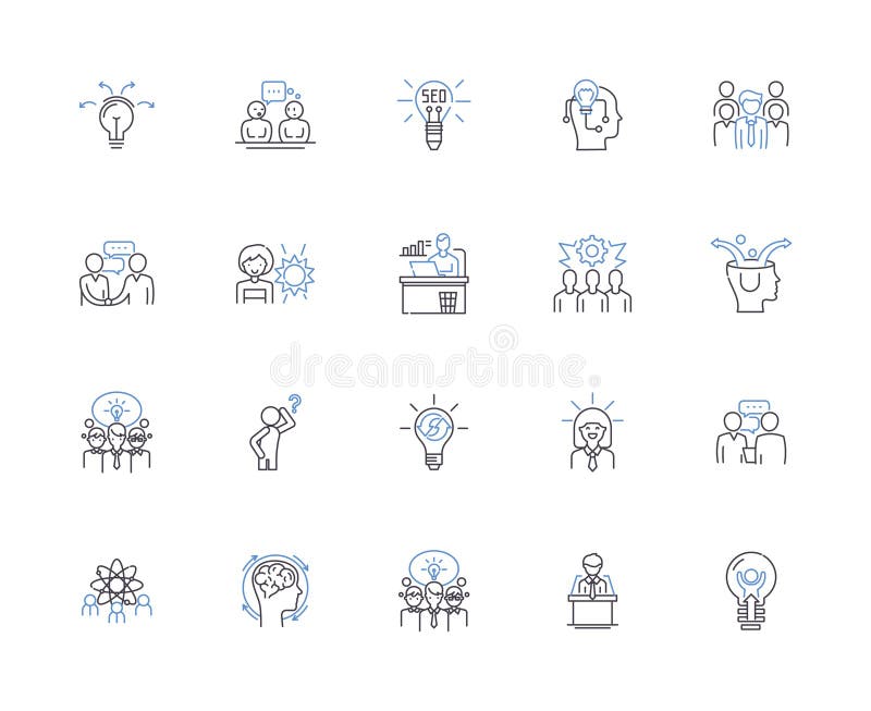 Thinking People Outline Icons Collection. Thinking, People ...