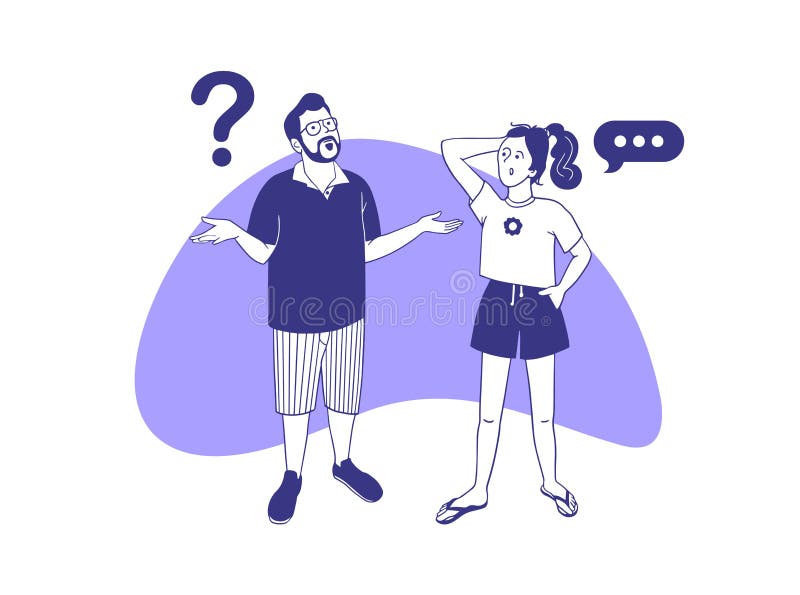 Thinking People with Question Gestures in Vector. Stock Vector ...