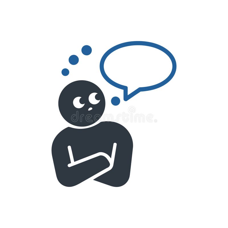 Thinking Person Bubble Icon Stock Vector - Illustration of confused ...