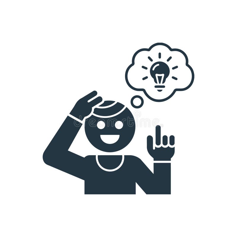 Thinking Person Icon stock vector. Illustration of creativity - 361768453