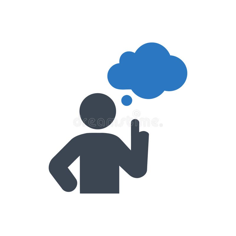 Thinking Person Thought Icon Stock Vector - Illustration of symbol ...