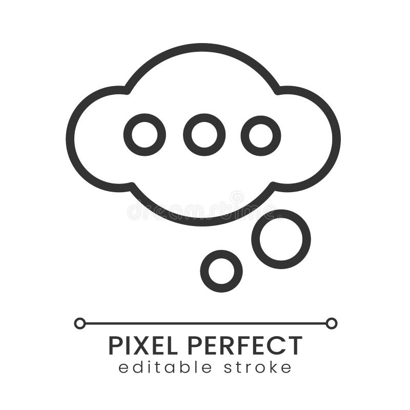 Thinking Pixel Perfect White Linear Icon for Dark Theme Stock Vector ...