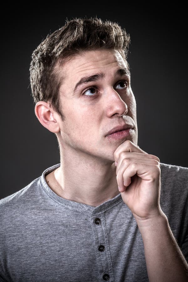 Thinking stock photo. Image of profile, beautiful, casual - 36654404