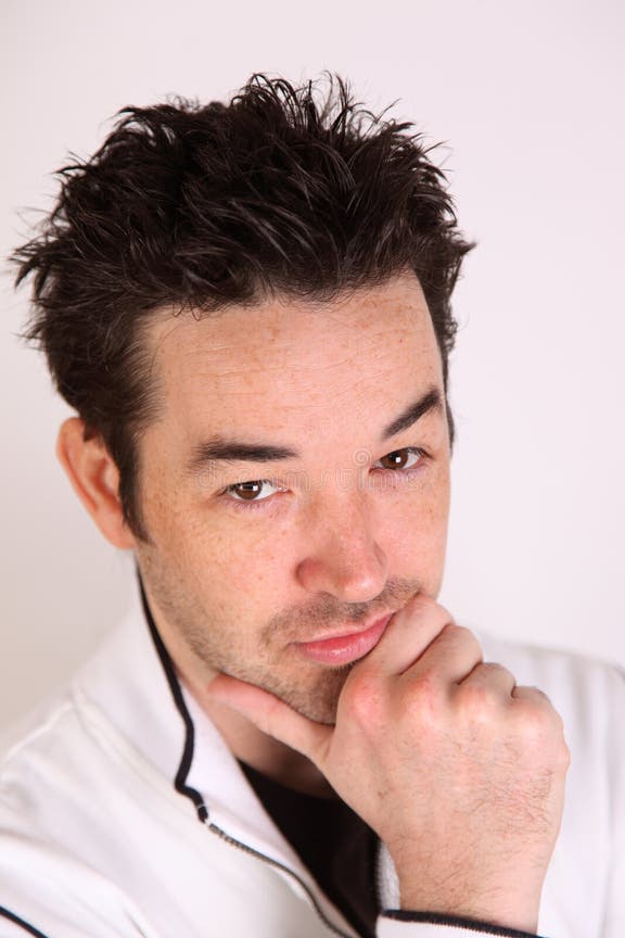 Thinking pose stock photo. Image of eyes, pose, gorgeous - 19598168