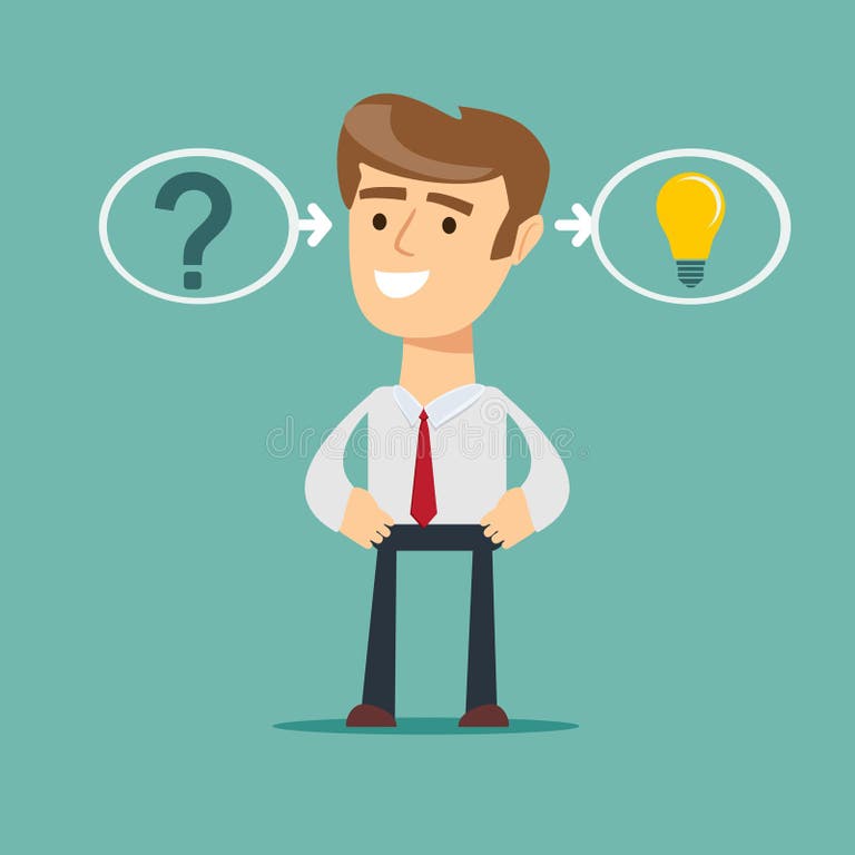 Thinking or Problem Solving Business Concept. Stock Vector - Illustration of bulb, success: 92232799