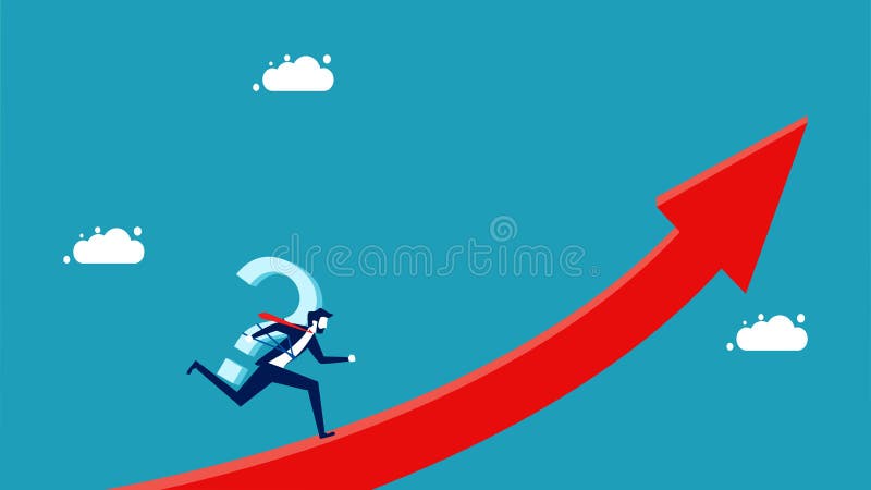 Thinking and Problem Solving. Businessman with a Question Mark Running ...