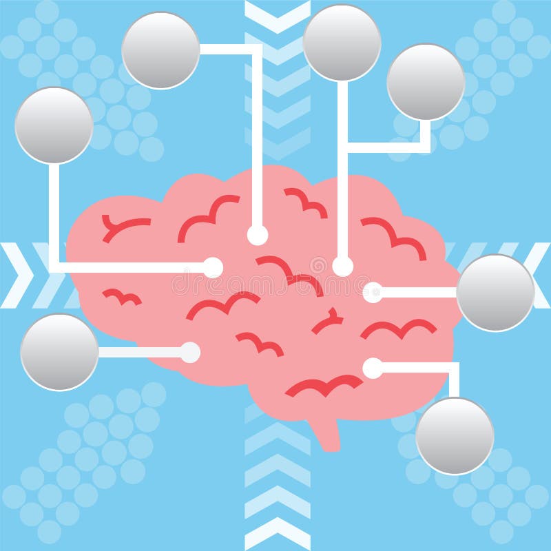 Thinking Process, Brainstorming, Brain Activity and Arrow Stock Vector ...