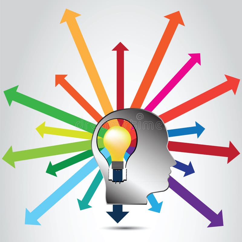Thinking Process, Brainstorming,brain Creating - Vector Stock Vector ...