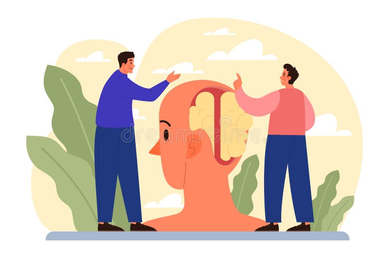 Thinking Process. Character Full of Thoughts Searching for an Answer ...