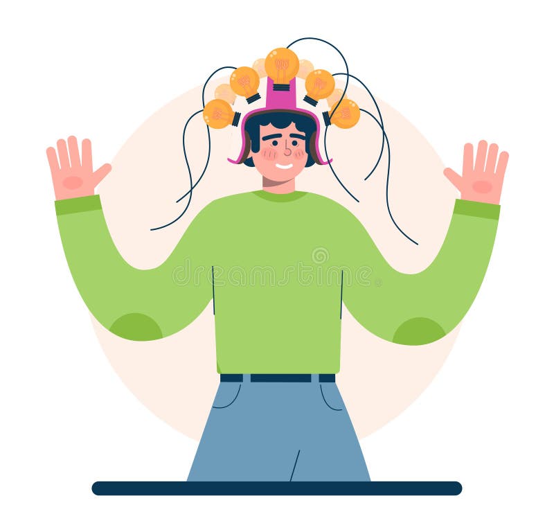 Thinking Process. Character Full of Thoughts Searching for an Answer ...