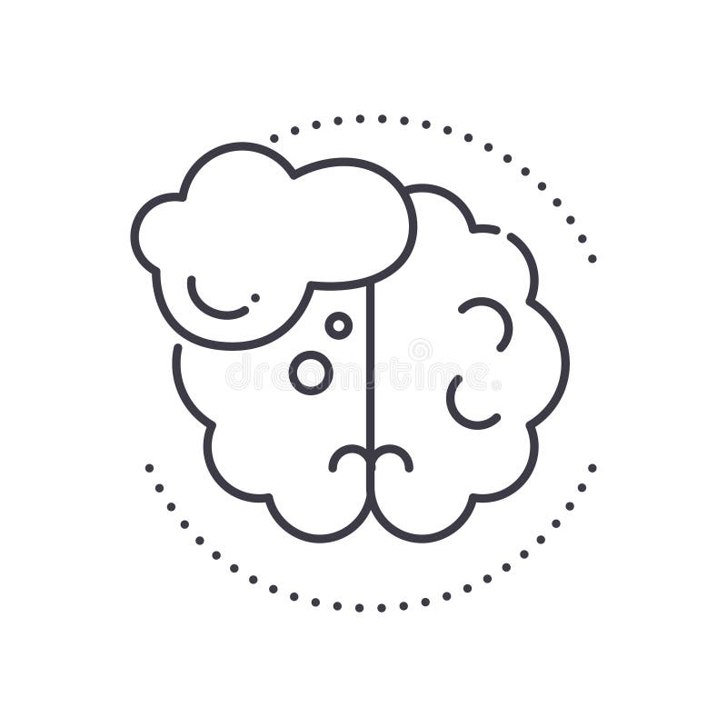 Thinking Process Icon, Black Vector Sign with Editable Strokes, Concept ...