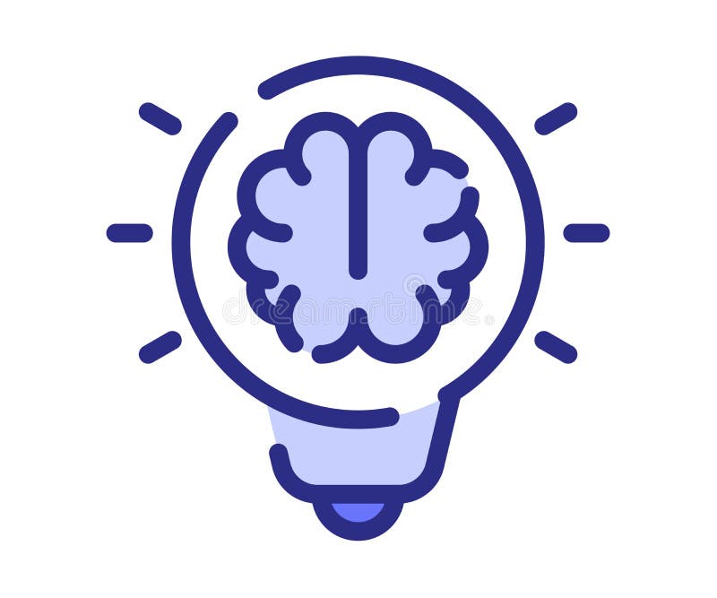 Thinking Process Thought Single Isolated Icon with Dashed Line Style ...