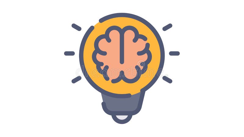 Thinking Process Thought Single Isolated Icon with Flat Dash or Dashed ...